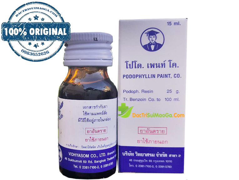 Sùi mào gà ở nữ: Chữa sùi mào gà bằng thuốc podophyllin 25%