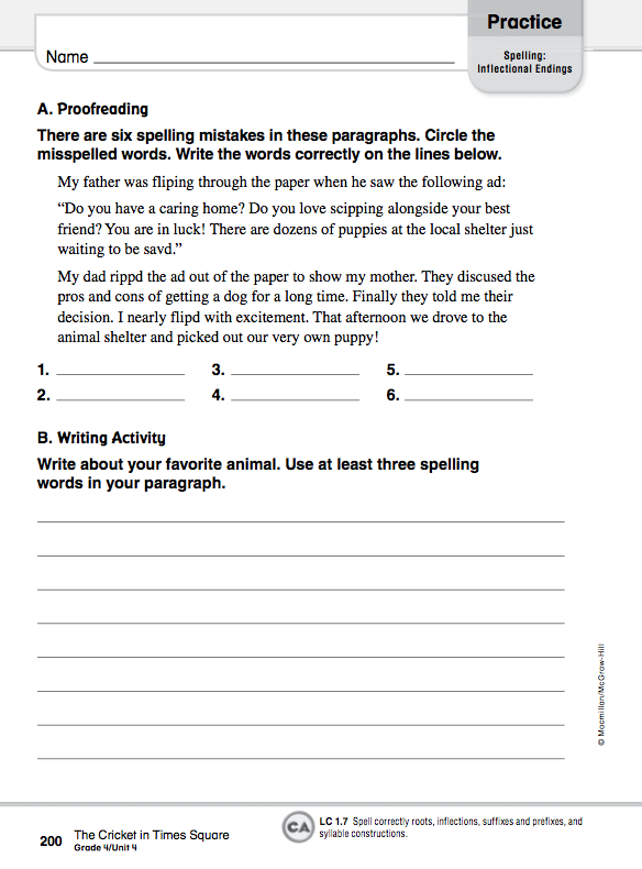 Homework 2012-2013: January 10th - Language Arts Work Packet