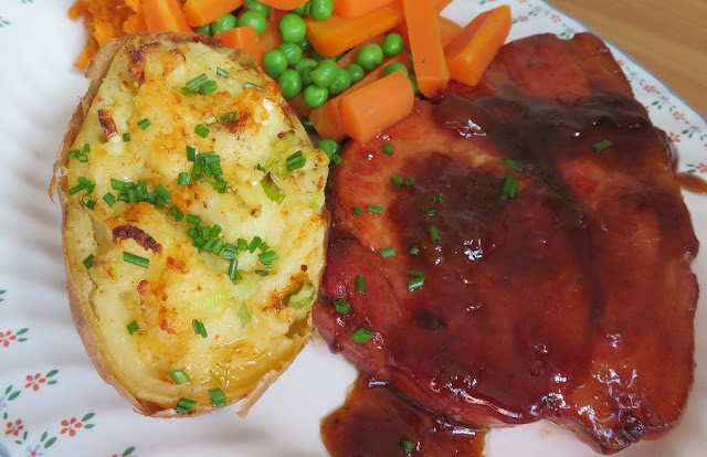 Glazed Bacon Chops with Champ Stuffed Potatoes | The English Kitchen
