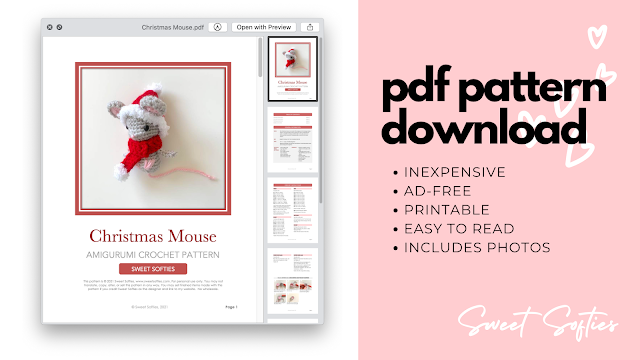 Christmas Mouse (Free Amigurumi Crochet Pattern) - Sweet Softies