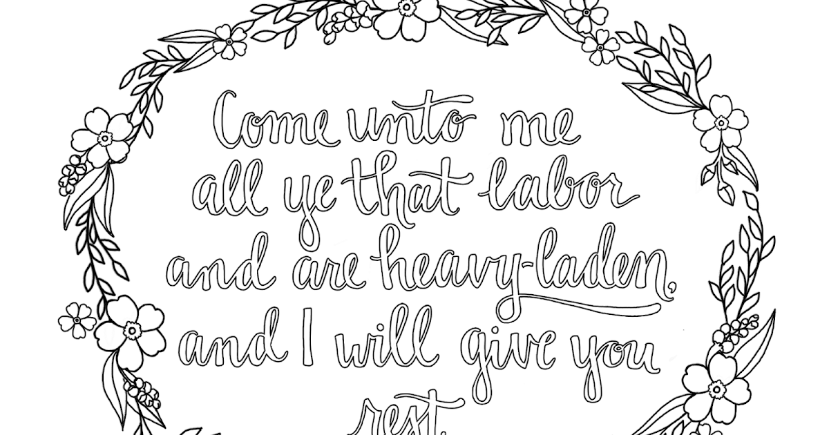just what i {squeeze} in: Come Unto Me -- Coloring Page #5