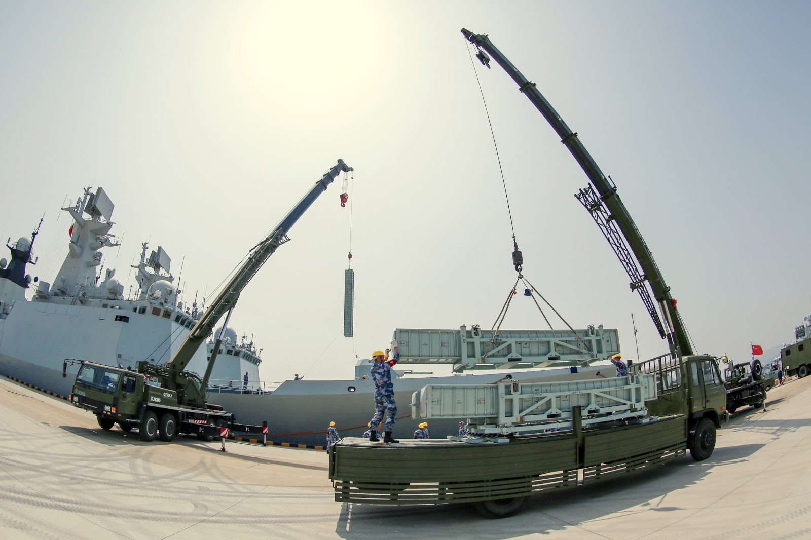 China Defense Blog: Photos of the day: Reloading HQ-16 VLS canisters ...