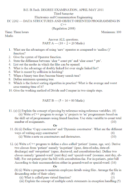 EC2202 Data Structures and Object Oriented Programming in C++ April May ...