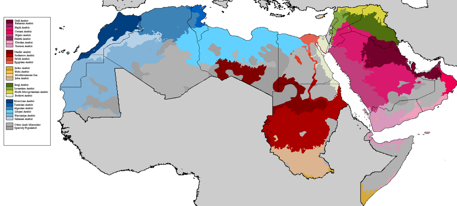 arthur zbygniew: arab world linguistic map