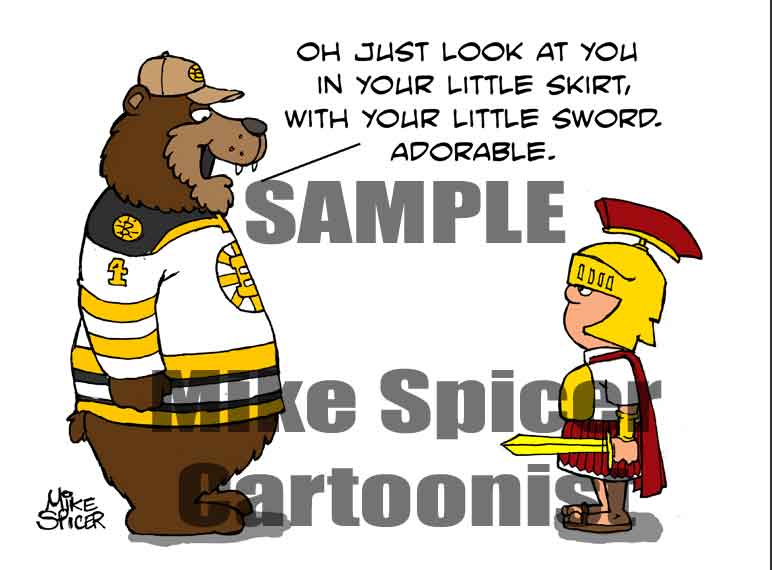 Mike Spicer Cartoonist / Caricaturist.: Bruins vs. Senators - Game On!!