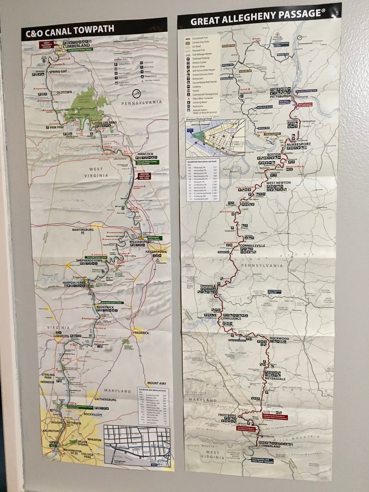 Porsche Bike Adventure: C&O Canal Towpath trail map