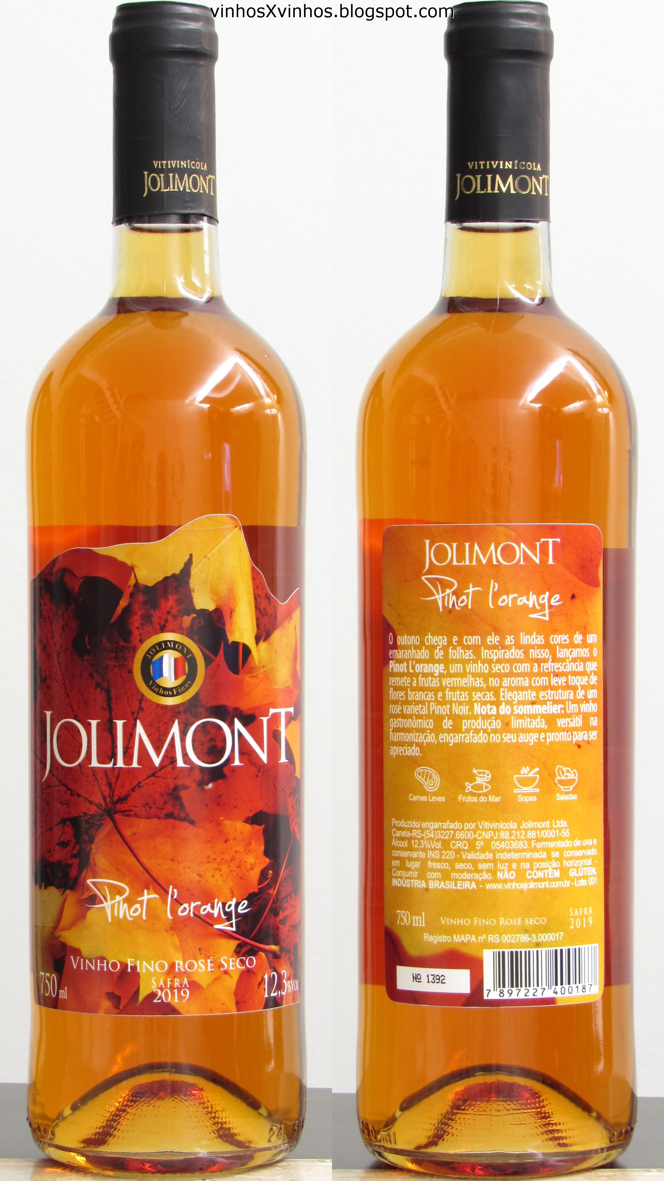 Vinhos x Vinhos: Jolimont Pinot L'Orange