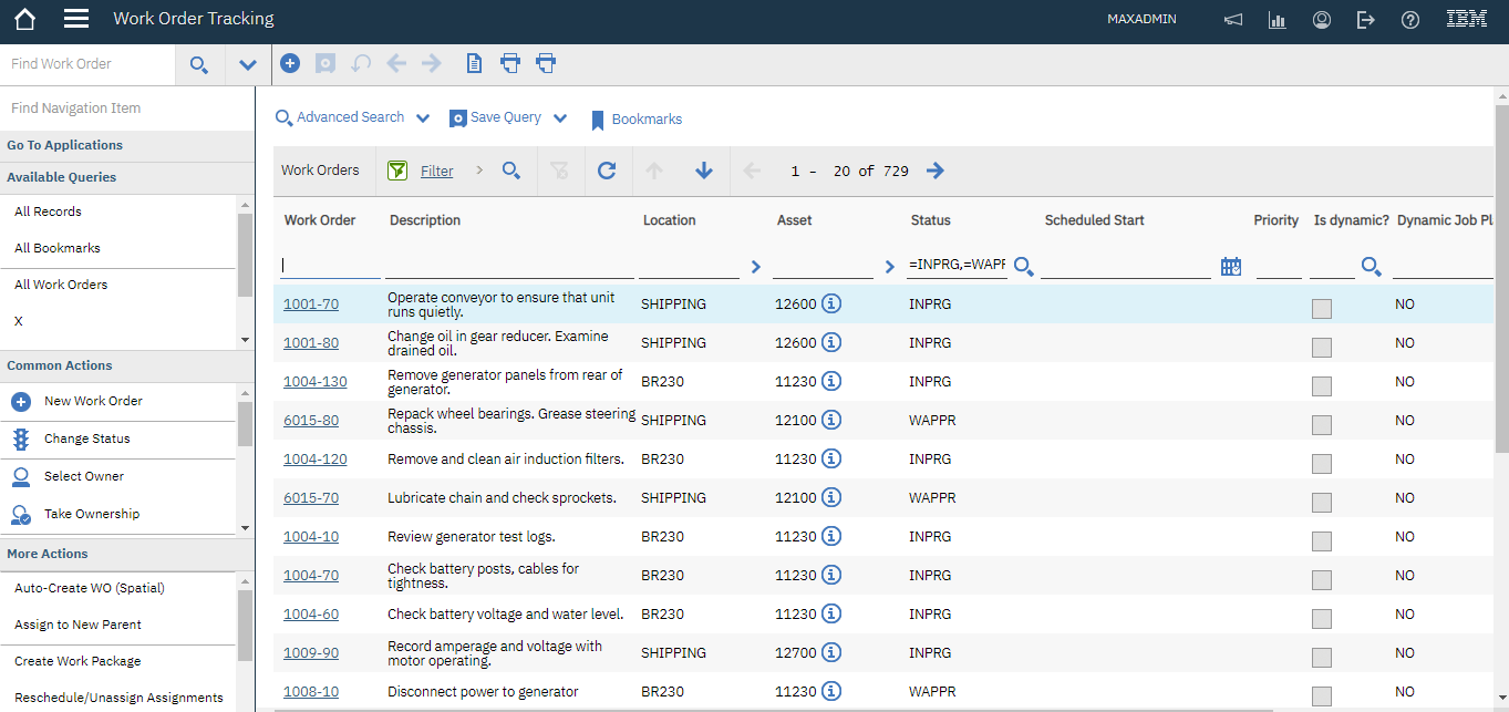 IBM MAXIMO Enterprise Asset Management: MAXIMO: Creating ResultSet ...