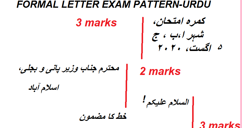 URDU FORMAL LETTER PATTERN FOR EXAM-رسمی خط کا طریقہ اردو-fusion ...