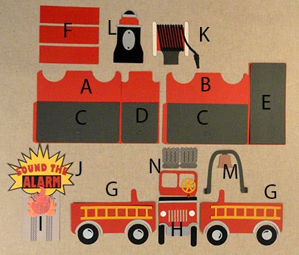 Needles 'n' Knowledge: Fire Truck Box Card Assembly