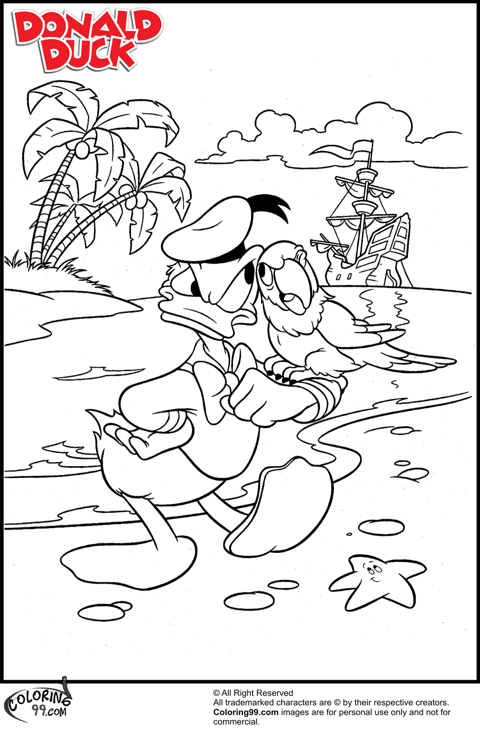 Donald Duck Coloring Pages | Team colors