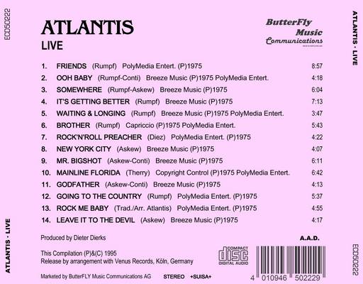 ZEPPELIN ROCK: Atlantis - Live (1975): Crítica del disco (review)