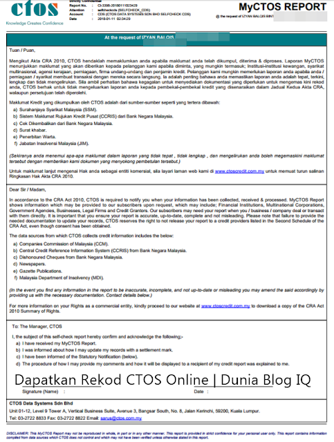 Cara Mudah Dapatkan Report CTOS Online Dan Fakta Asas Mengenainya