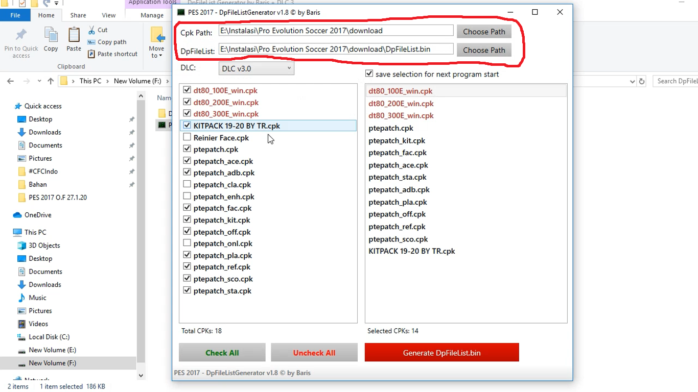 Cara Menambahkan File Cpk PES 2017 Dengan DpFileList Generator v1.8 by ...