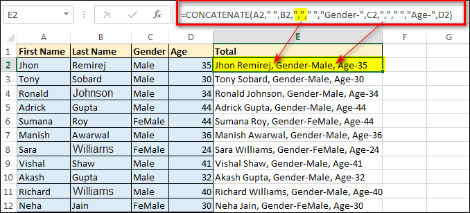 3 Legit Way To Marge Text By Concatenate Function In Excel My