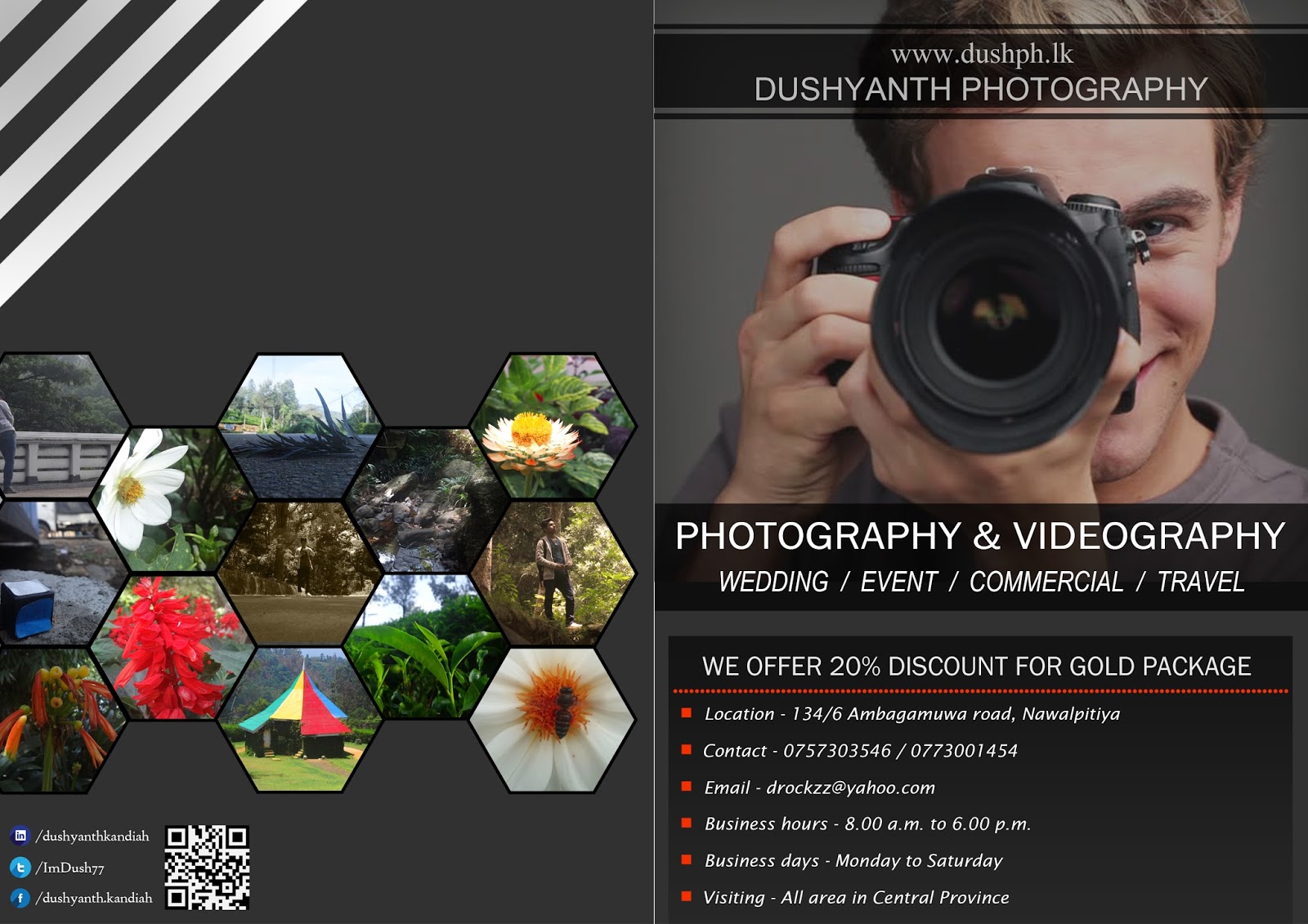 Dushyanth Photography: Sample Photography Leaflet made using Photoshop CS5