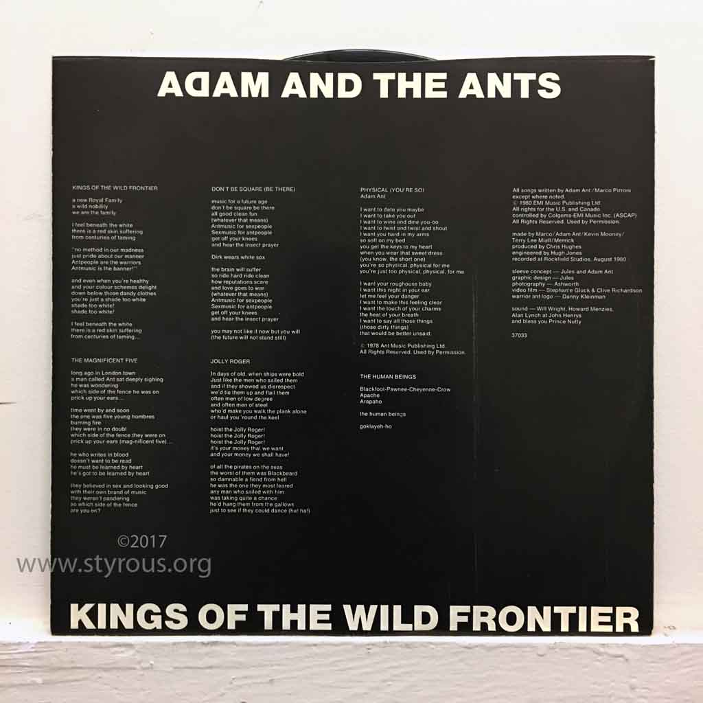 The Styrous® Viewfinder: 20,000 Vinyl LPs 113: Adam & The Ants ~ Kings of the Wild Frontier