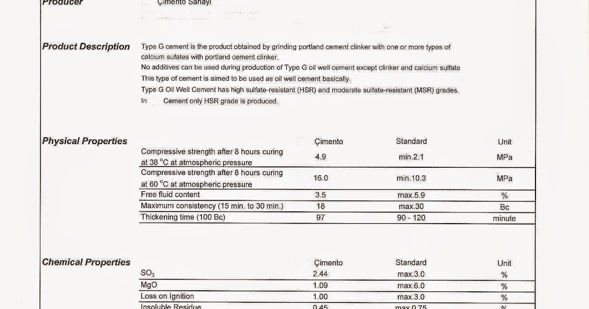 Raw Materials & Minerals: Oil Well Cement Class G, MSR and HSR Type API ...