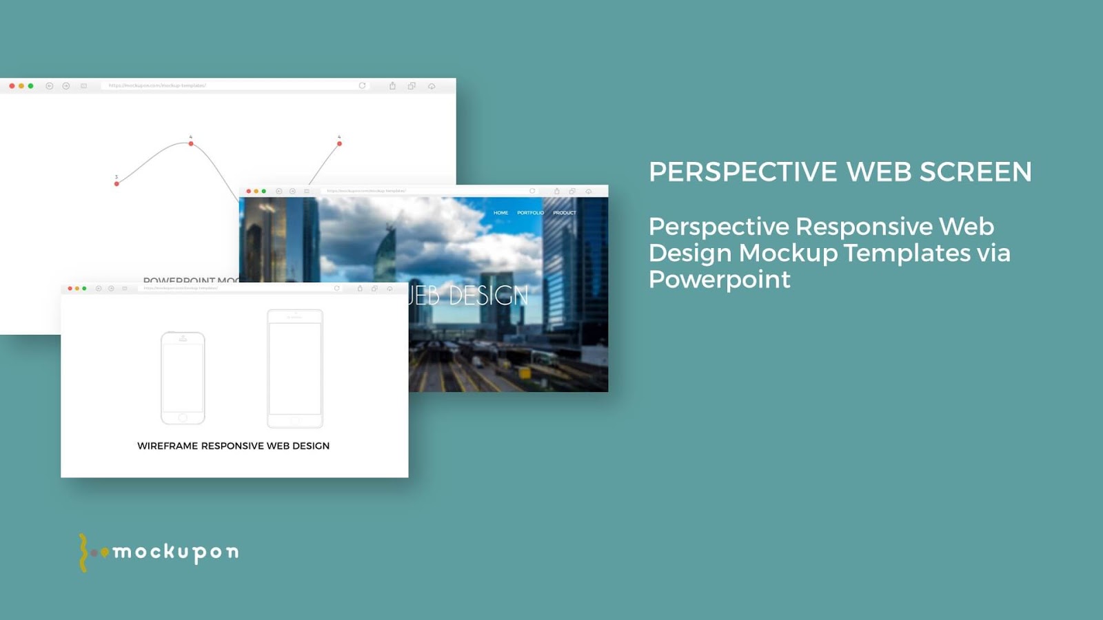 Free PowerPoint Template for Web Based UI Screen Mock-up - Infographicon