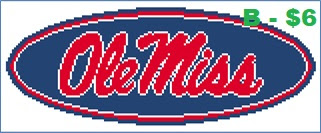 EASY PATTERNS: University of Mississippi Ole Miss Rebels cross-stitch ...