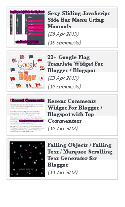 Tricks Tips and Tutorials For Blog: Animated Recent posts for Blogger ...