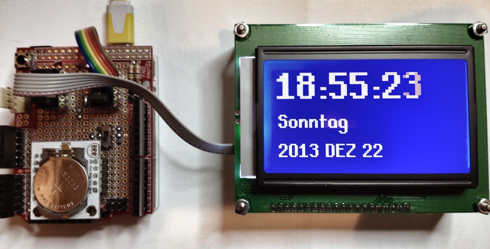 THD Arduino Projekte: Arduino DCF77 mit GLCD 128x64 Display