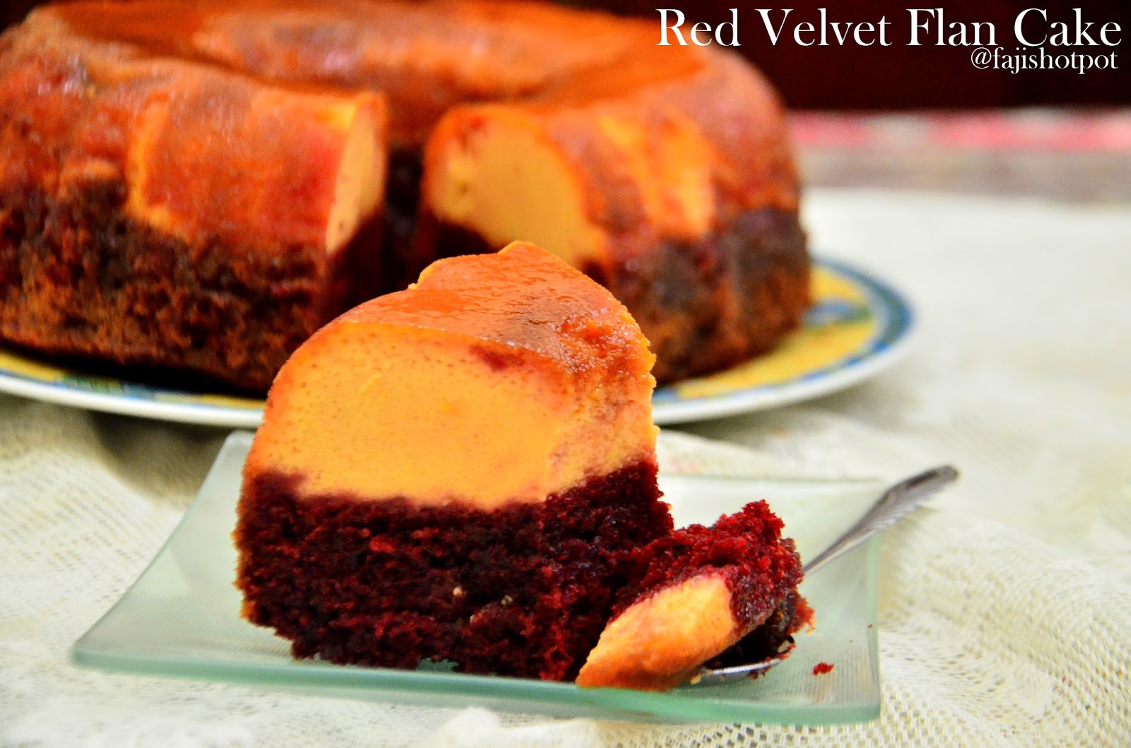 Fajis Hot Pot Red Velvet Flan Cake