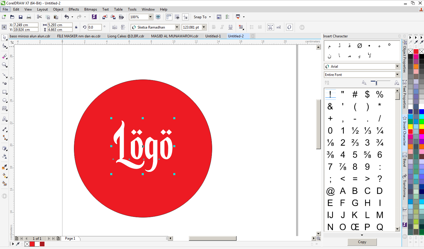 cara mudah membuat simple logo pakai corel x7, tutorial buat logo ...