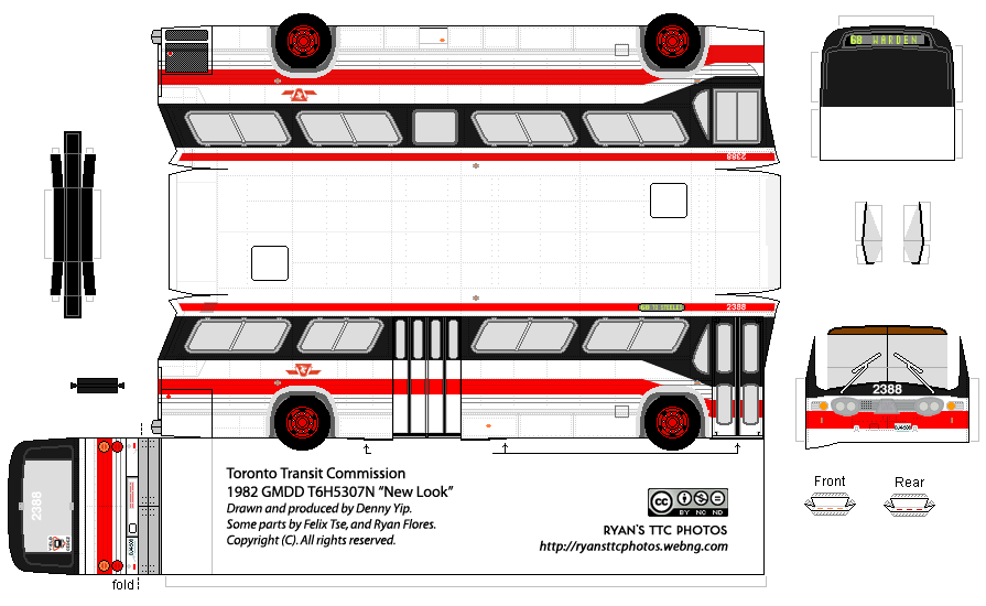 SP. Papel Modelismo: PaperCraft - Bus - Toronto Transit Commission