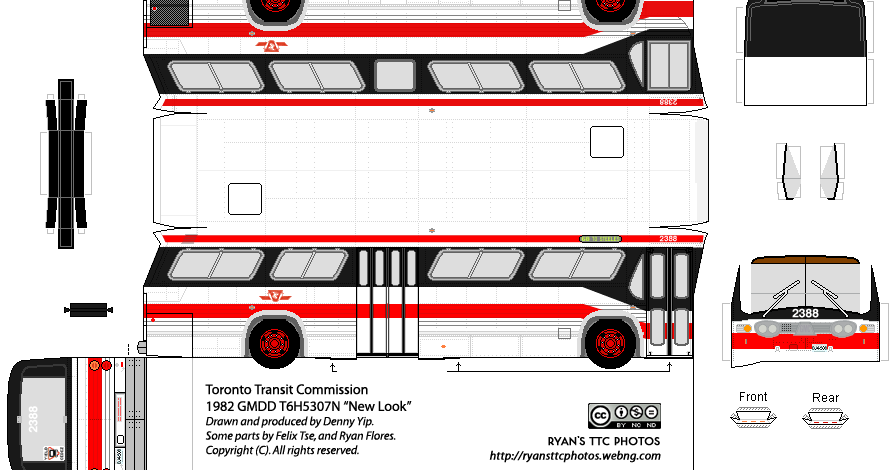 SP. Papel Modelismo: PaperCraft - Bus - Toronto Transit Commission