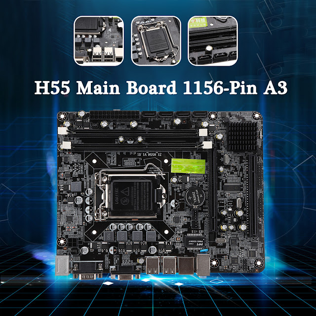Computer Motherboard H55 Main Board 1156-pin A3 for Intel H55 LGA 1156 ...