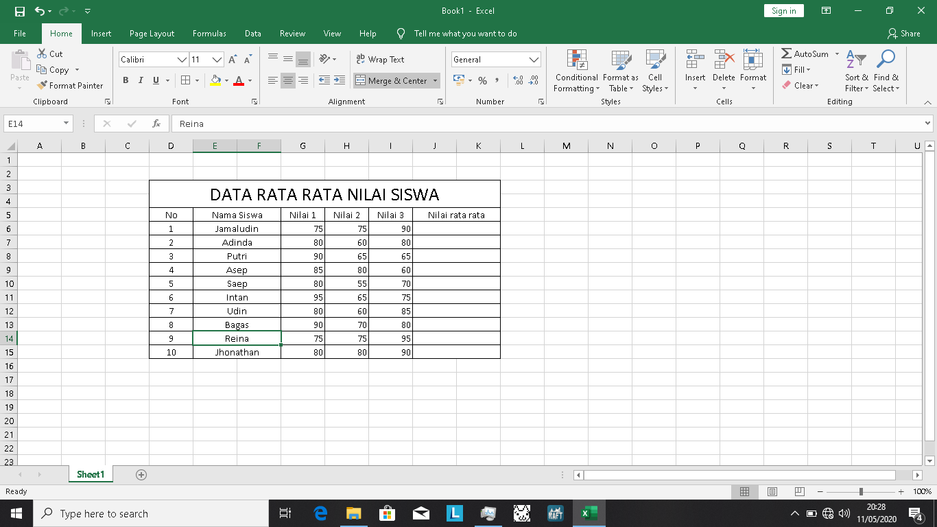 Cara Mencari Nilai Rata Rata di microsoft Excel ~ Cara mendownload ...