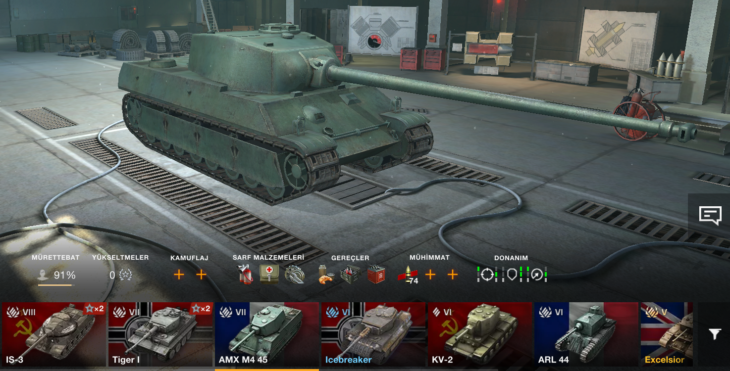 World of Tanks Blitz Sonsuz Kış Operasyonu, Icebreaker, AMX M4 45, KV-2 ...