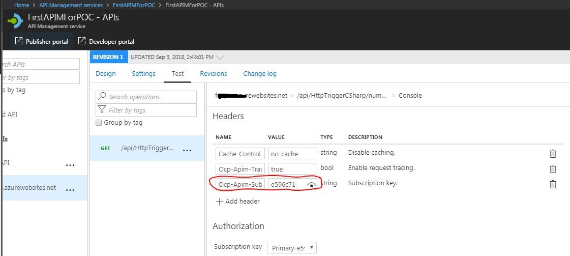 Access denied due to missing subscription key