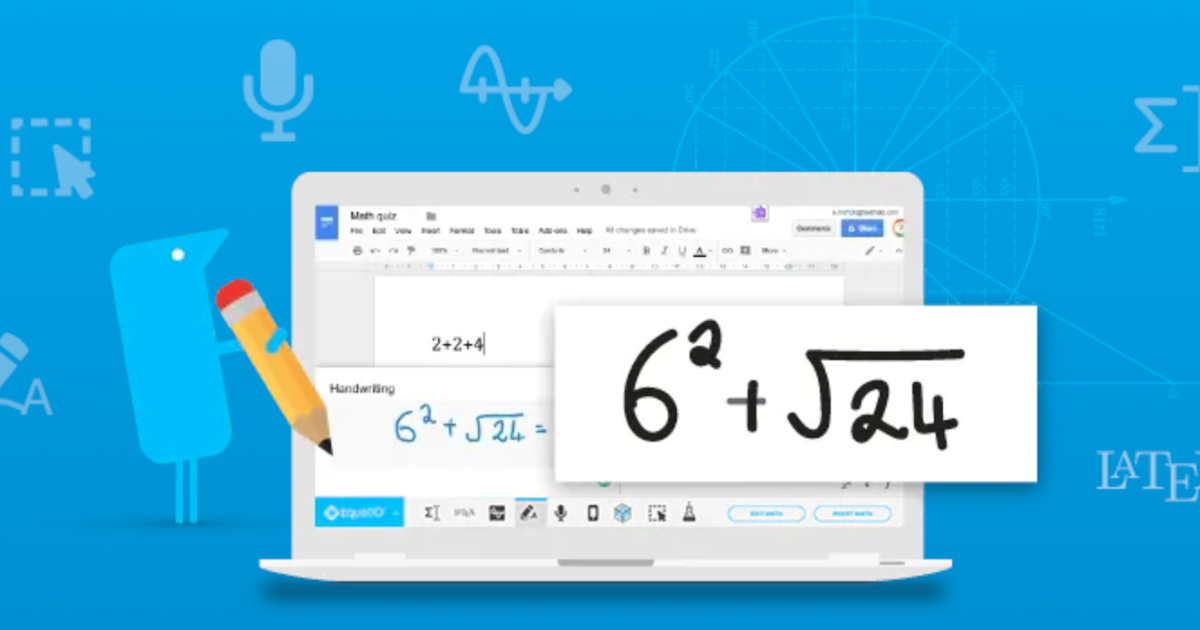 EquatIO enables students to convert handwritten mathematical formulas ...