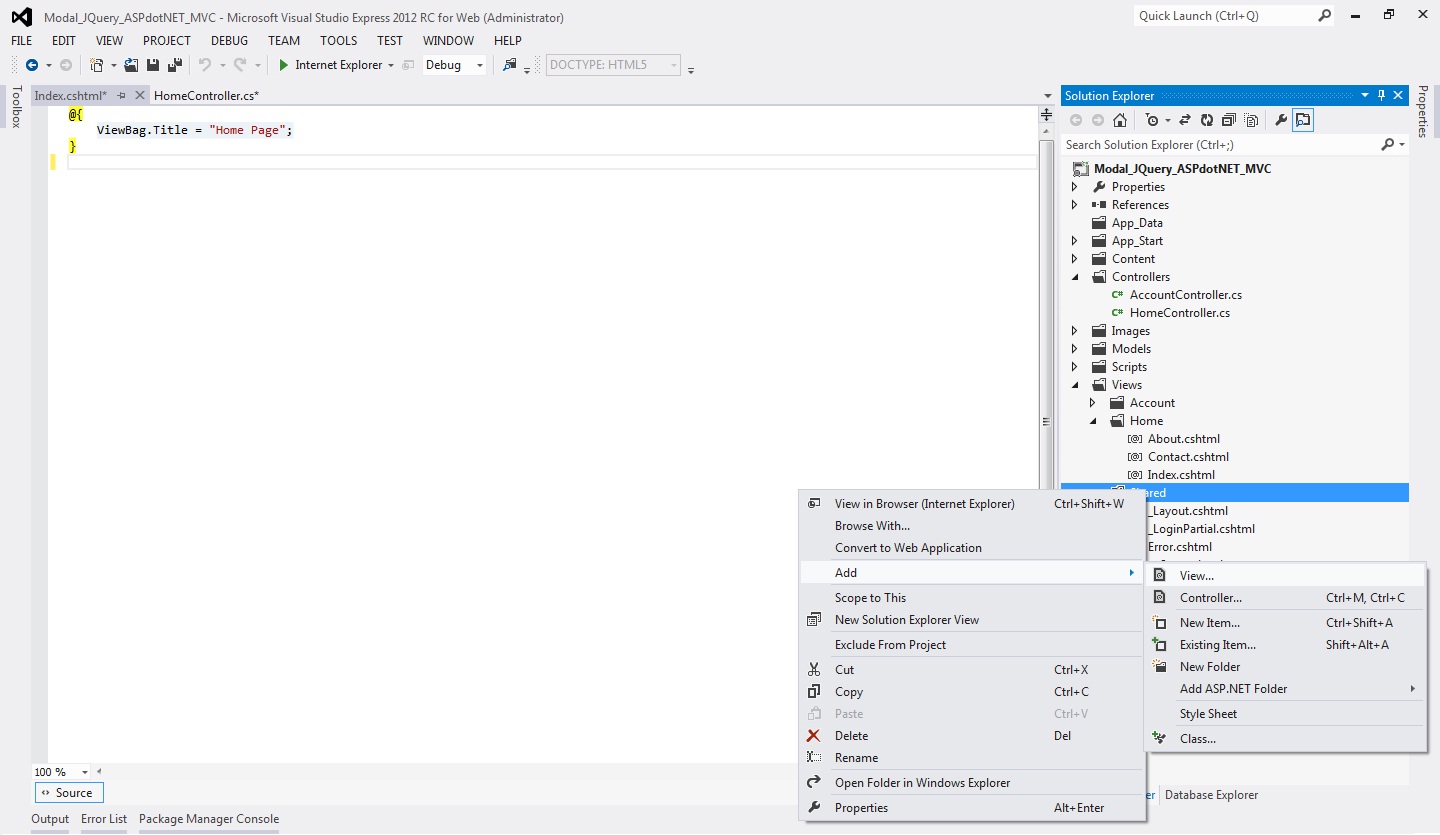 Amit Raya: Modal Dialog form view using JQuery ASP.Net MVC Amit Raya: Modal Dialog form view using JQuery ASP.Net MVC