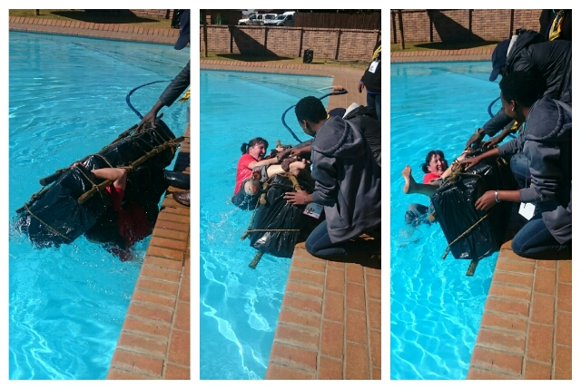 Ropes and Poles: Cardboard box rafts- Akela 2016