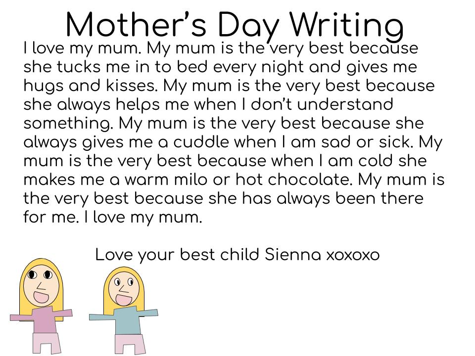Team Awa - Year 3/4 - Ohaeawai School: Mother's Day Writing and Art