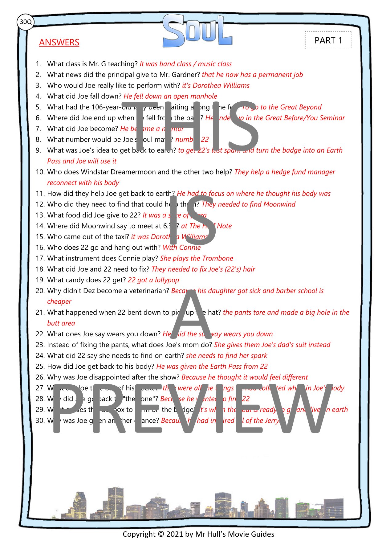 Soul Movie Guide + Activities - Answer Keys Included ~ Movie Guides and ...