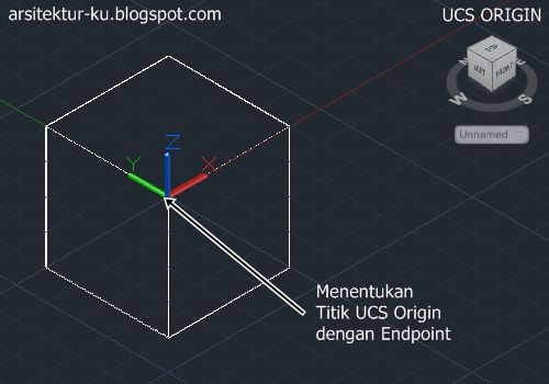 Penggunaan UCS AutoCAD (UCS Origin, UCS 3 Points, Memutar UCS ...