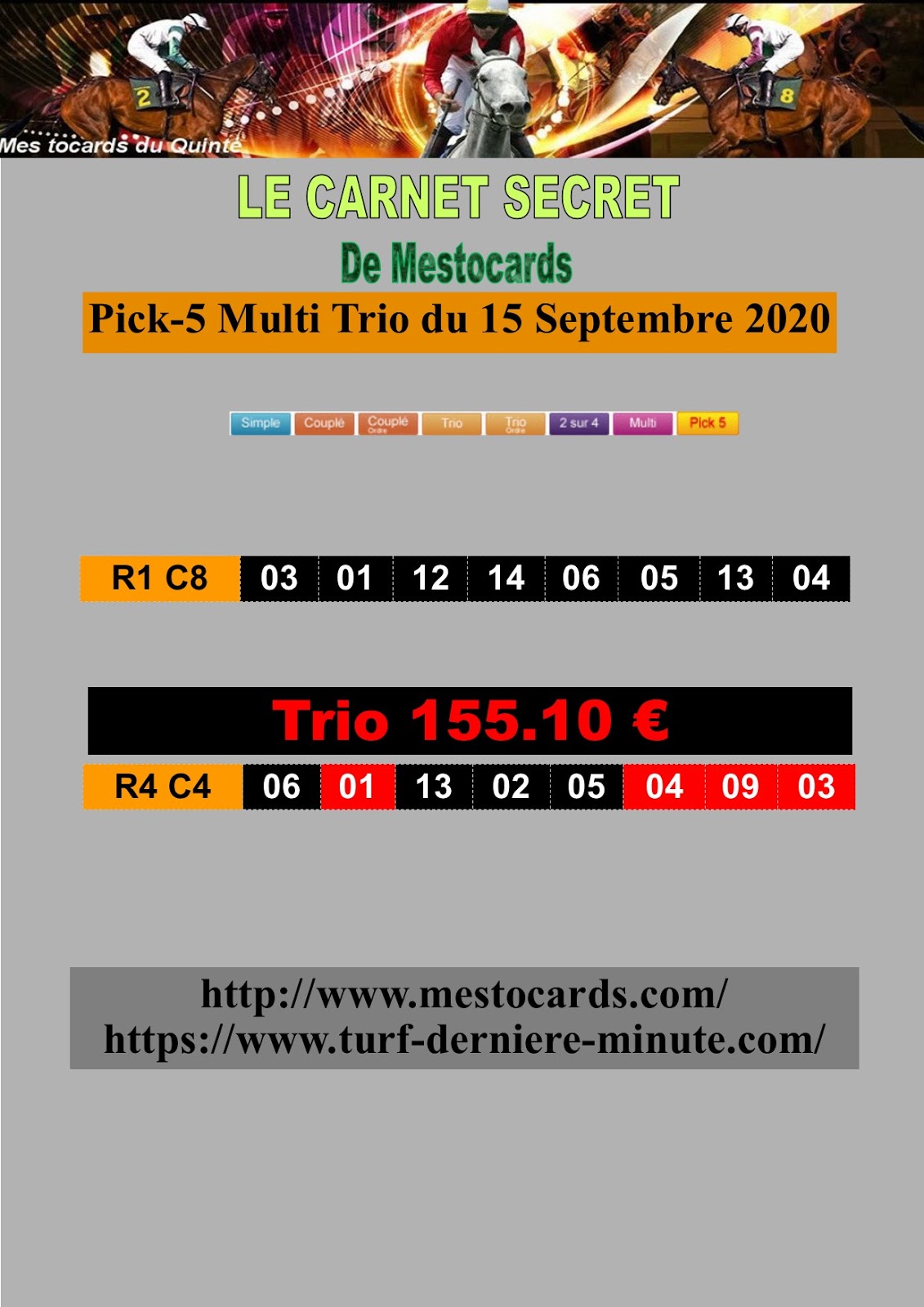 Pick 5 Historique 2020