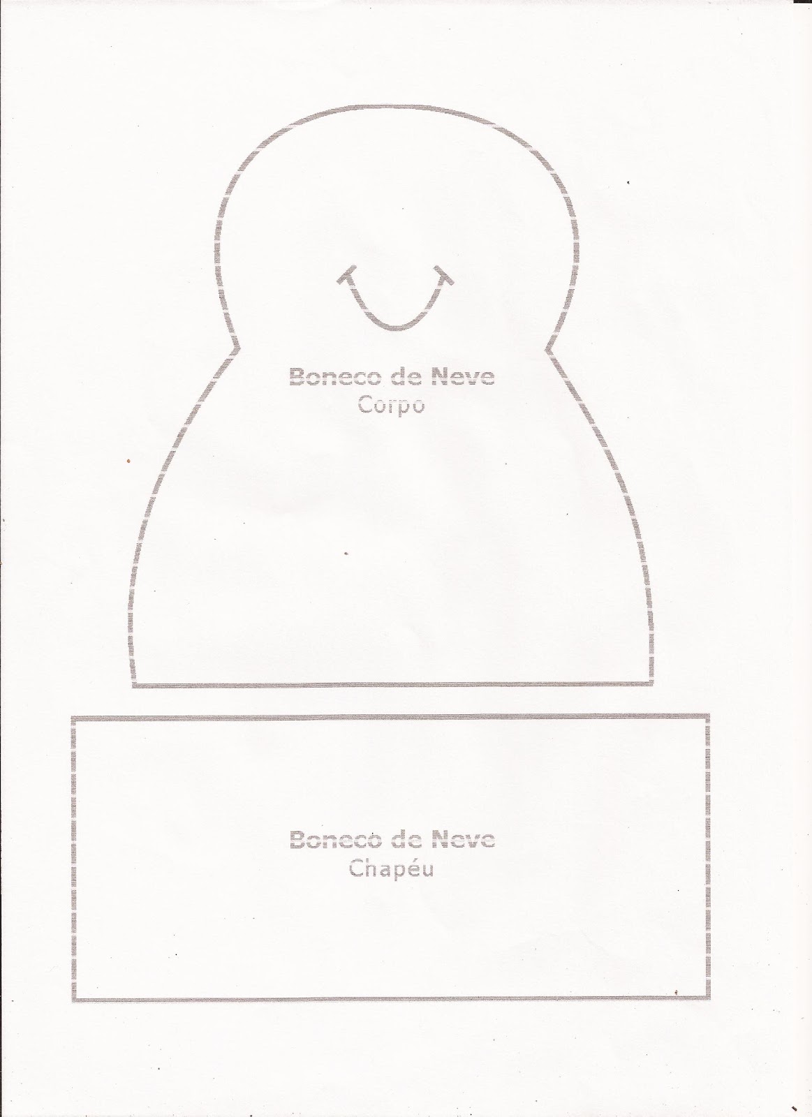 Atelier Gigi Arteira Natal: Boneco de Neve! Passo a passo e molde!