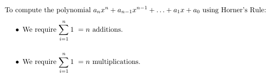 The Java Mathematician: Horner's Rule for Polynomial Computation