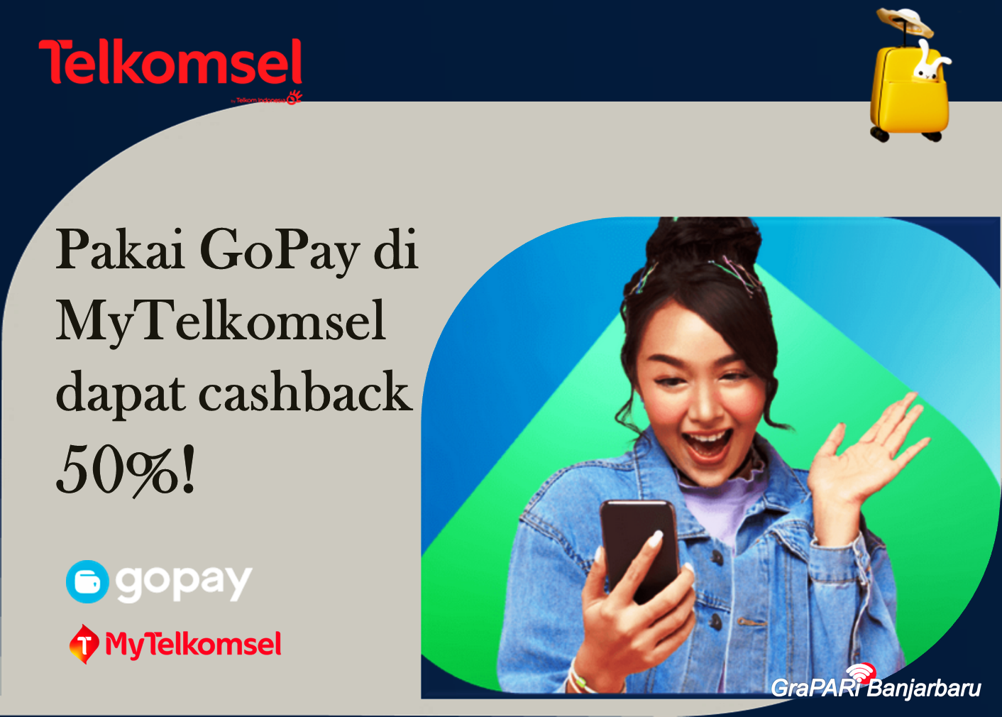 Dapatkan Cashback 50% dengan pembelian Paket atau Pulsa menggunakan GoPay di MyTelkomsel untuk ...