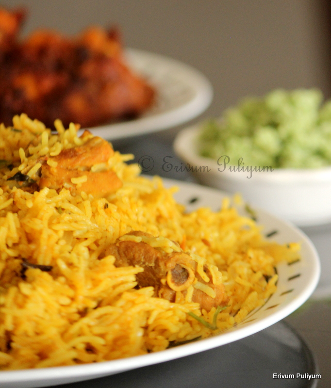 Erivum Puliyum: Erachi Choru | Malabar Style Meat Rice ~ Step by Step Pics