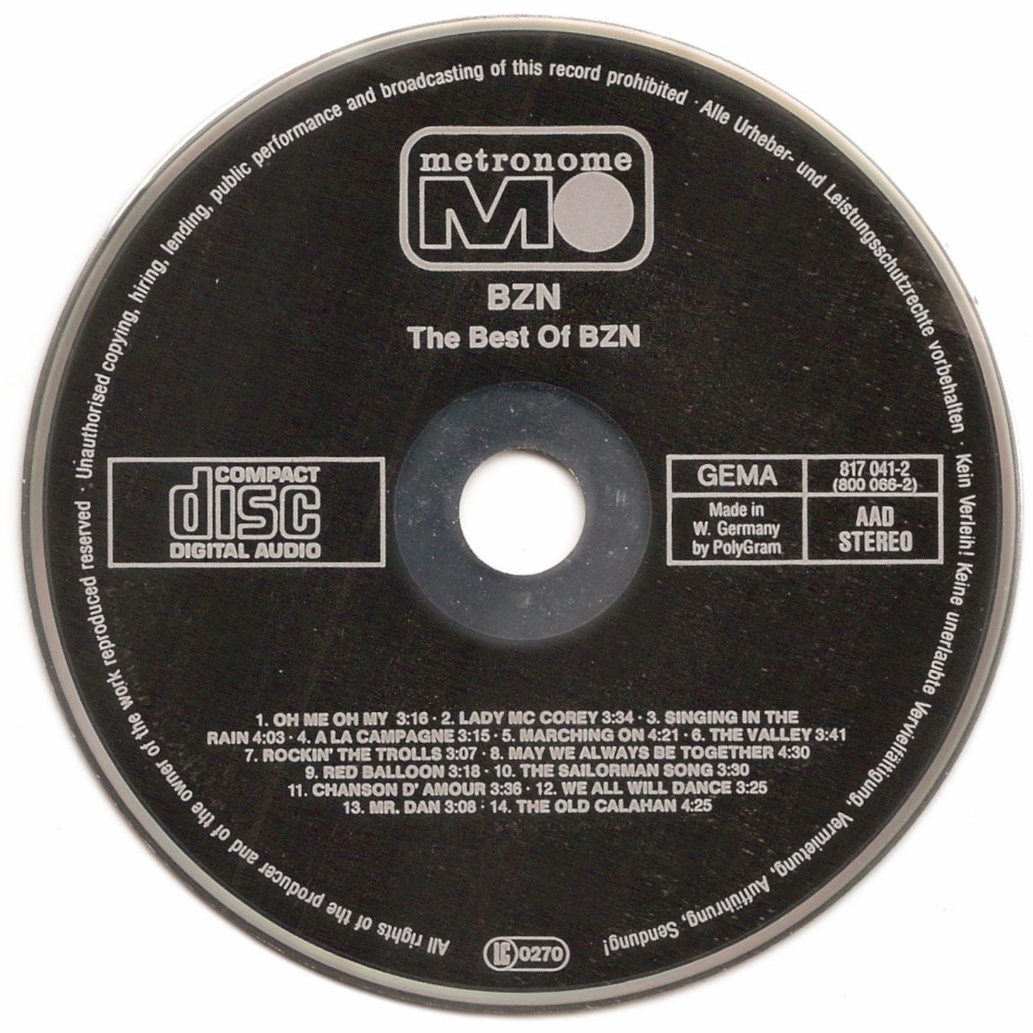 The First Pressing CD Collection: BZN - The Best of BZN