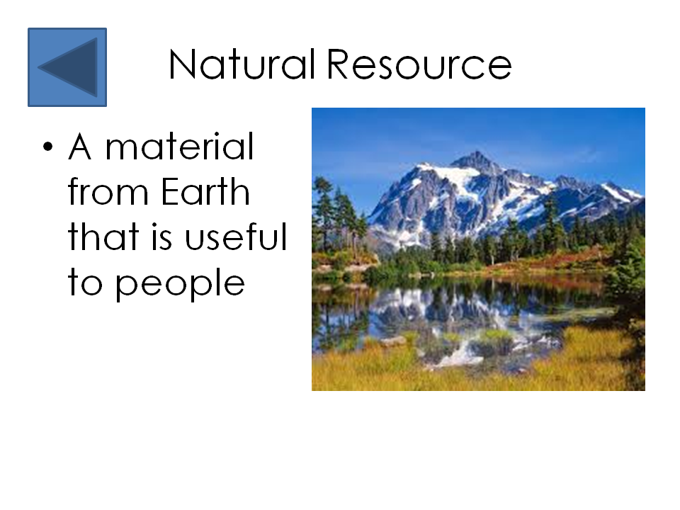 General Delk's Army: Science Vocabulary- Natural Resources and Conservation