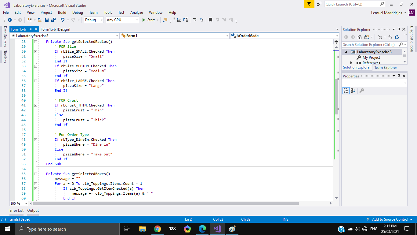 Activity 13 - Pizza Order - E-Portfolio in Object Oriented Programming