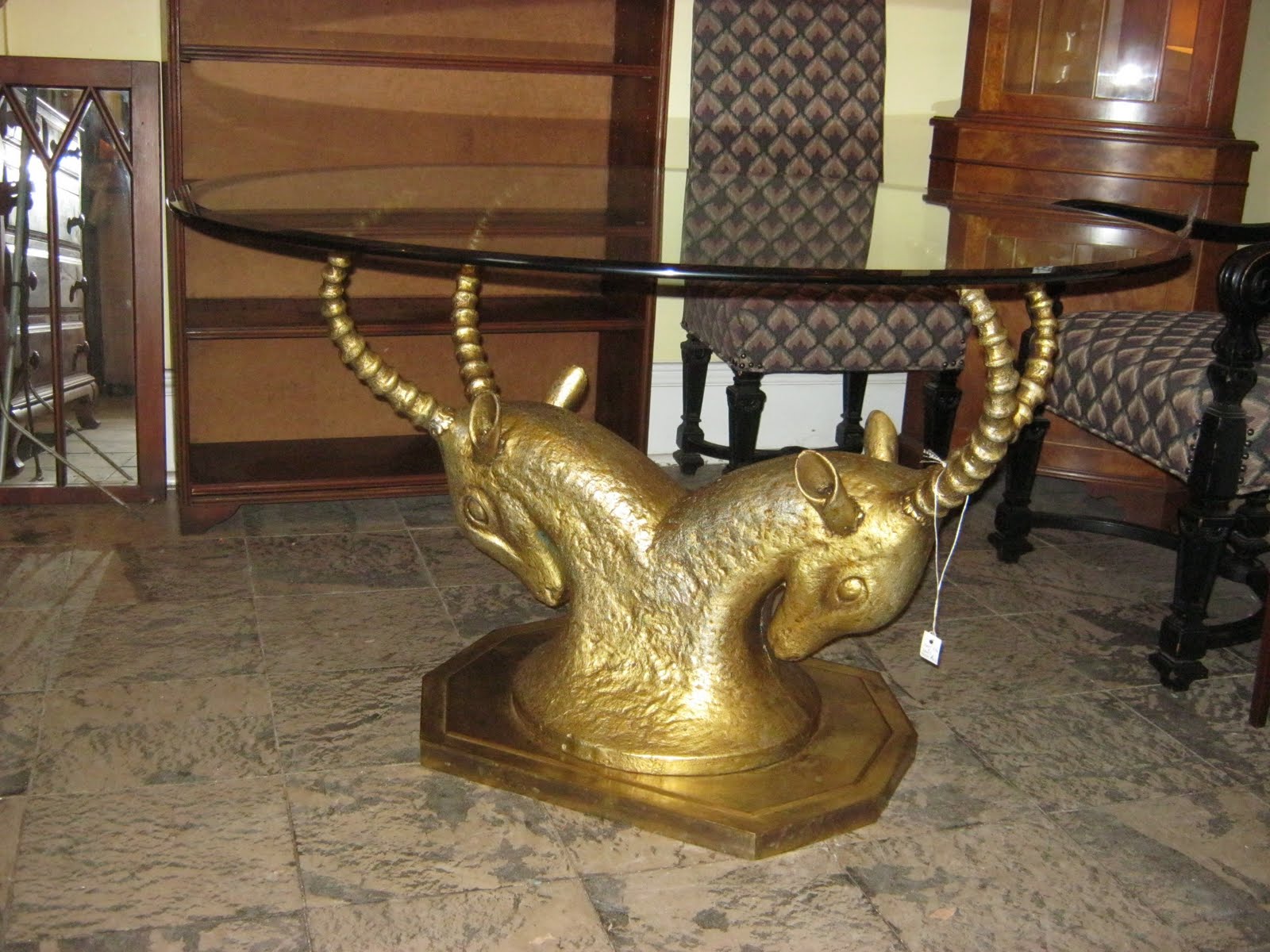 Funk & Gruven A-Z: IRON, BRASS AND GLASS RAM'S HEAD TABLE