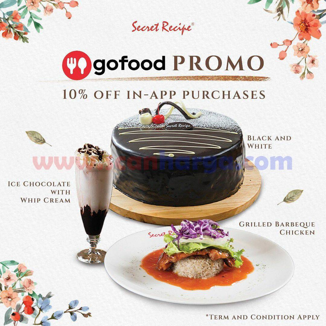 Secret Recipe Promo Diskon 10% semua menu via GOFOOD - scanharga